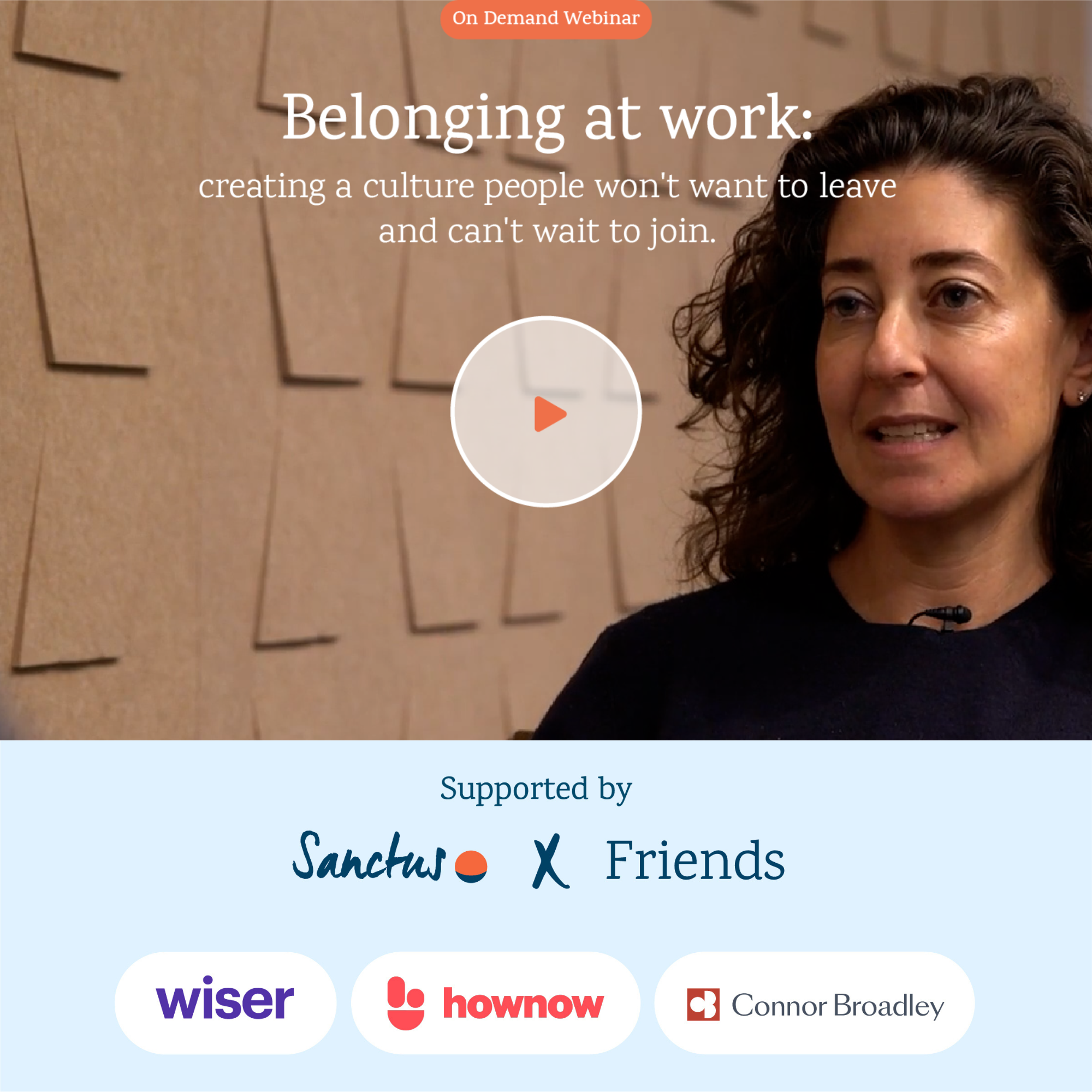 Belonging at work: Sanctus webinar on demand | Connor Broadley
